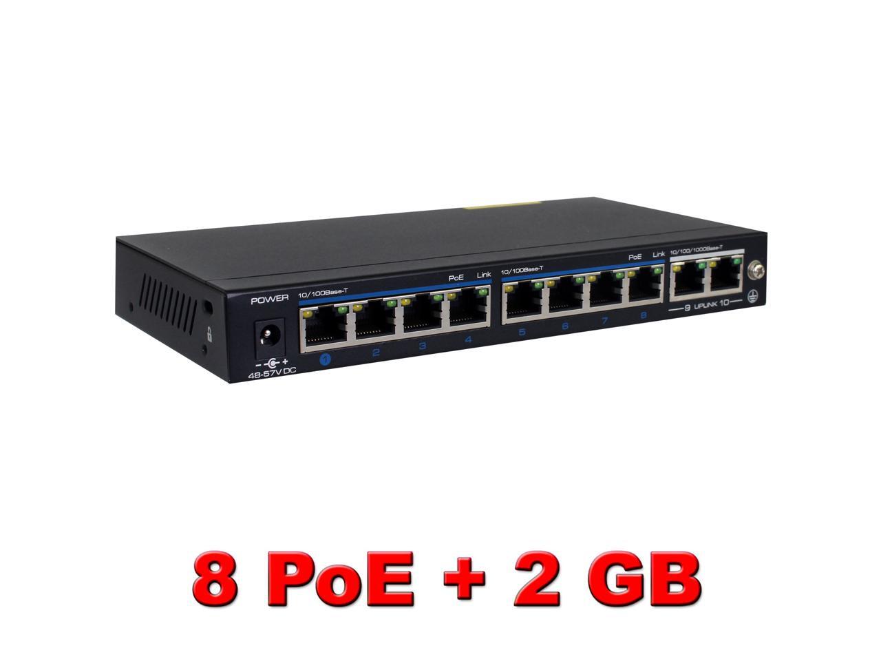GW SW0802M PoE Switch 10-Port with 8-Port PoE , Designed for IP PoE ...
