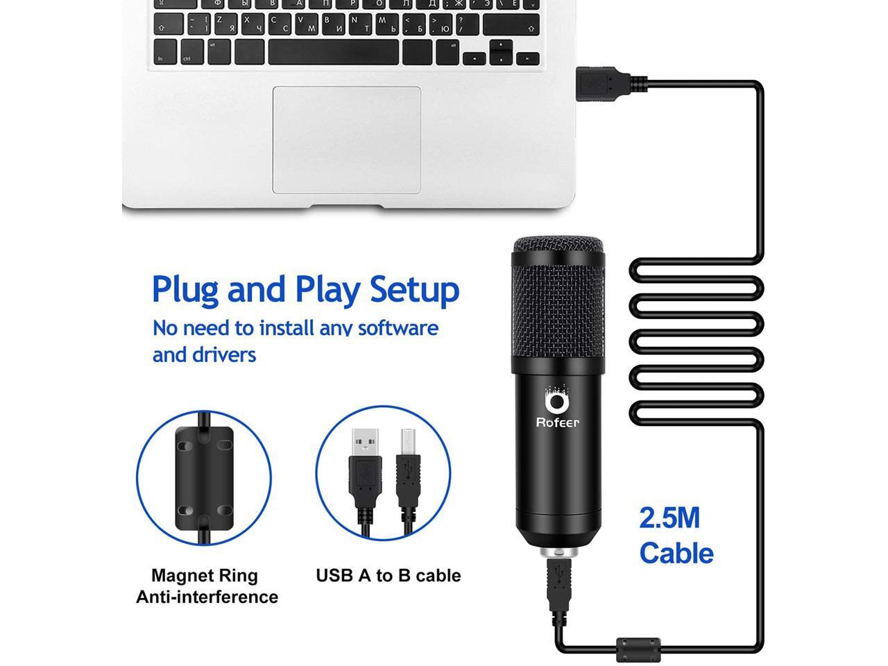 USB Streaming Podcast PC Microphone professional 192KHZ24Bit Studio ...