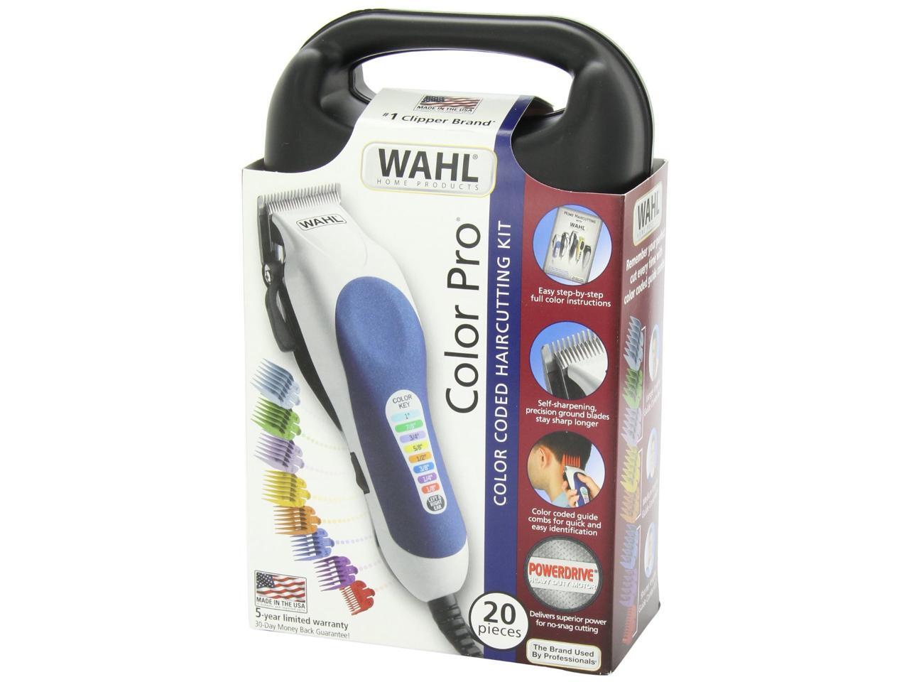 Wahl 79300-400W Wahl corded color pro 20-piece color coded haircut kit ...