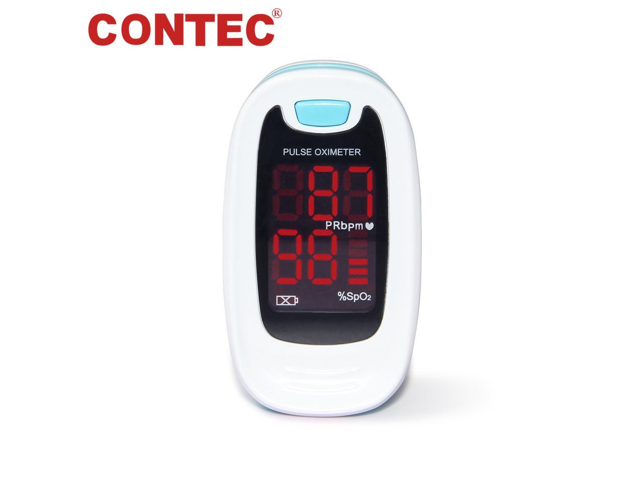 CONTEC Finger Pulse Oximeter LED Blood Oxygen Saturation Monitor Heart ...
