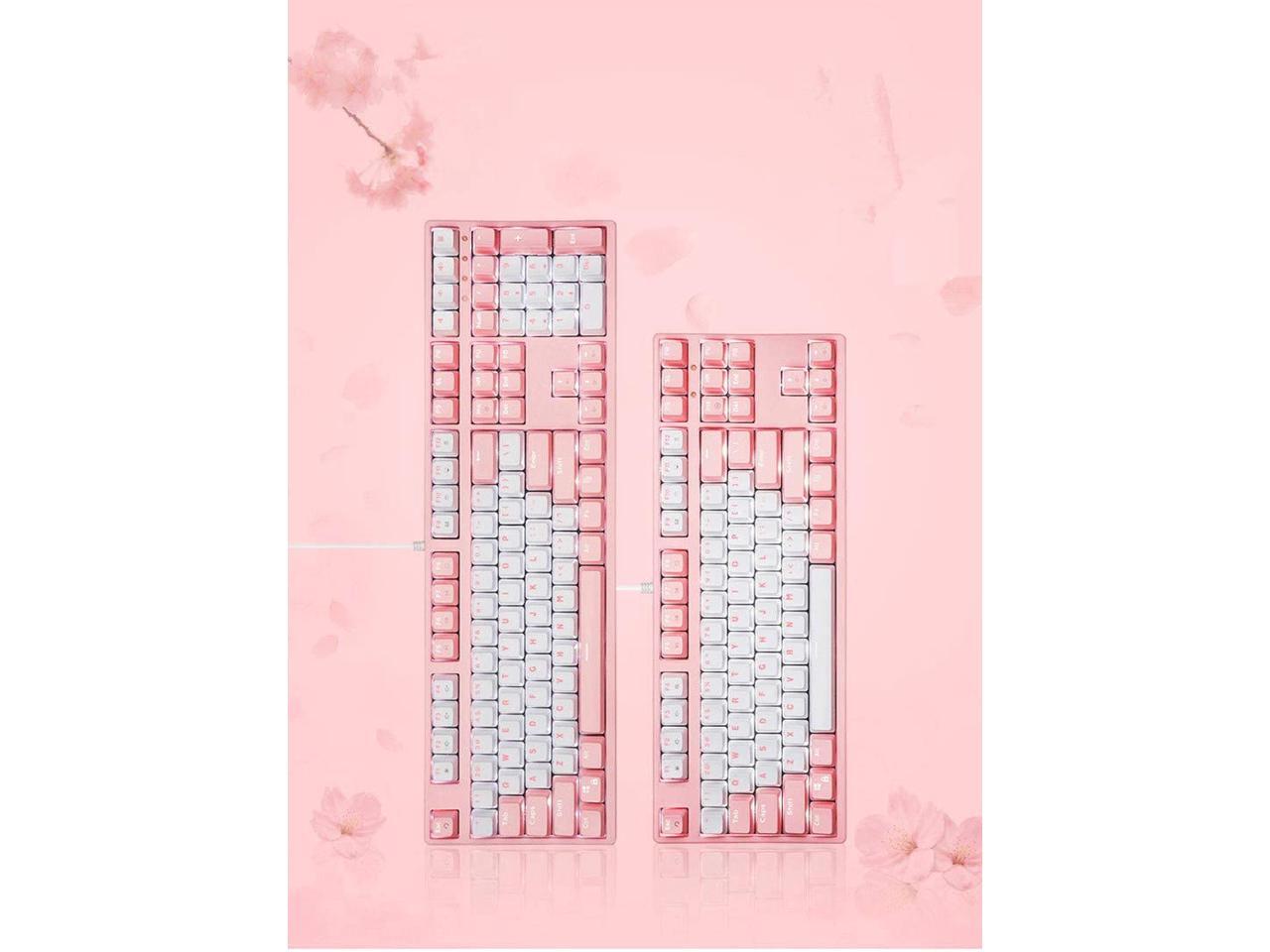 Manbala Pink Wired Mechanical Keyboard 87 108 Key Cute Gaming Keyboard manbala-pink-wired-mechanical-keyboard-87-108-key-cute-gaming-keyboard