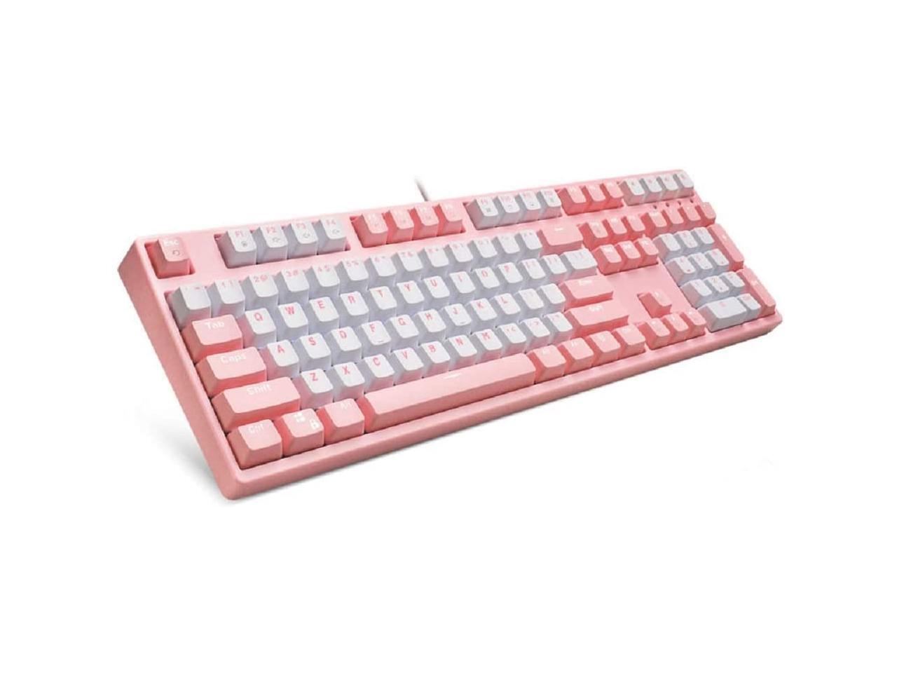 Manbala Pink Wired Mechanical Keyboard 87 108 Key Cute Gaming Keyboard manbala-pink-wired-mechanical-keyboard-87-108-key-cute-gaming-keyboard