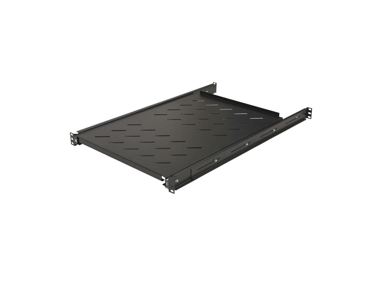 Navepoint Sliding Rack Vented Server Shelf 1U 19" 4 Post Rack Mount 29. ...