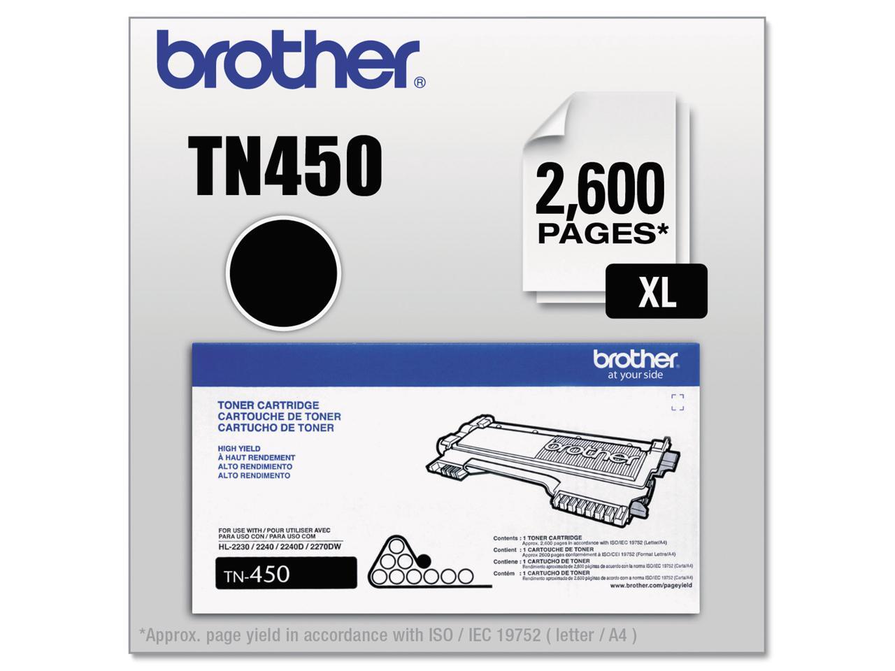 Brother TN450 High Yield Toner Cartridge - Black - Pack of 2 - Newegg.com