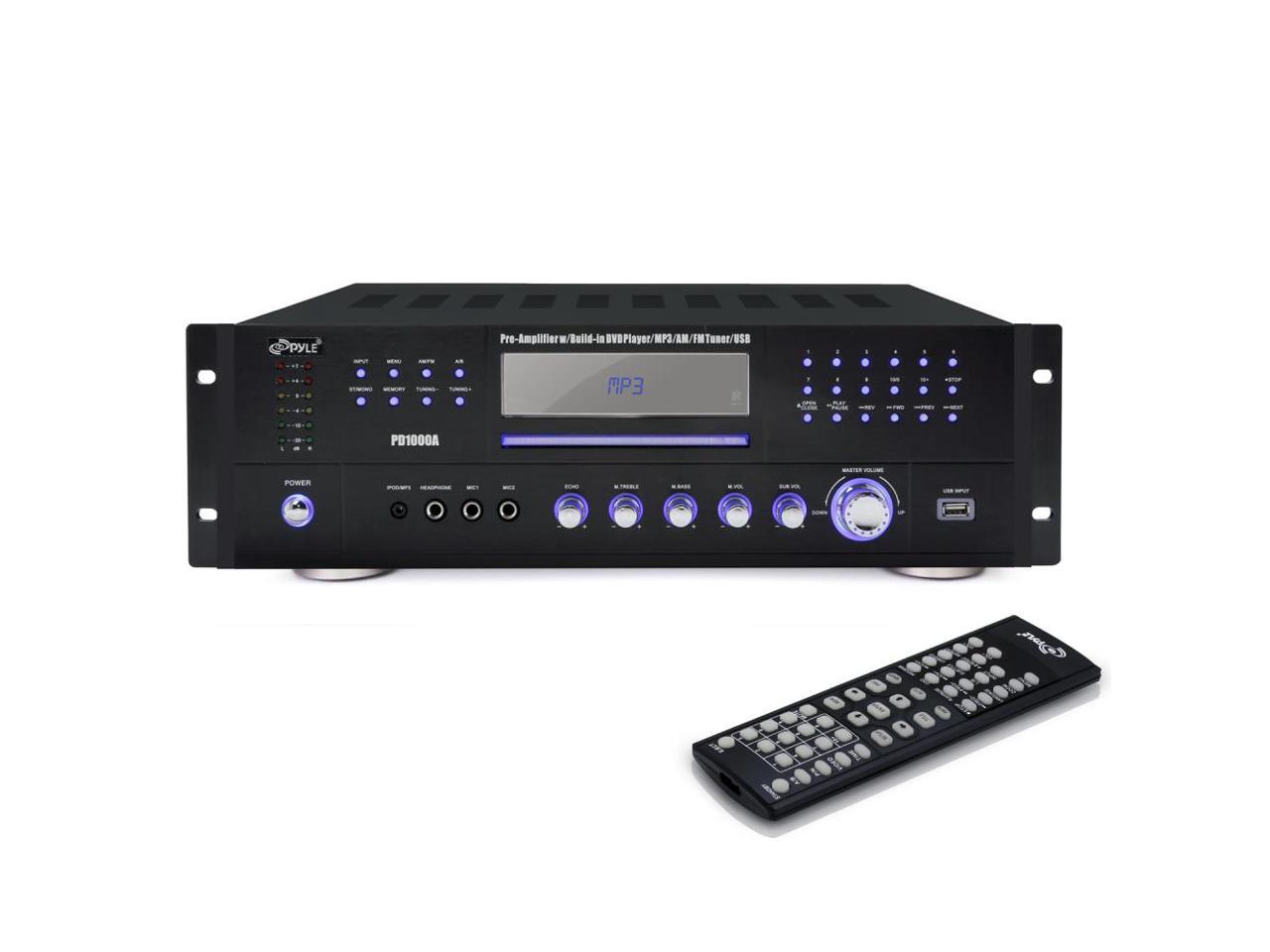 Pyle Home PD1000A 1,000-Watt AM/FM Receiver with Built-in DVD Player ...