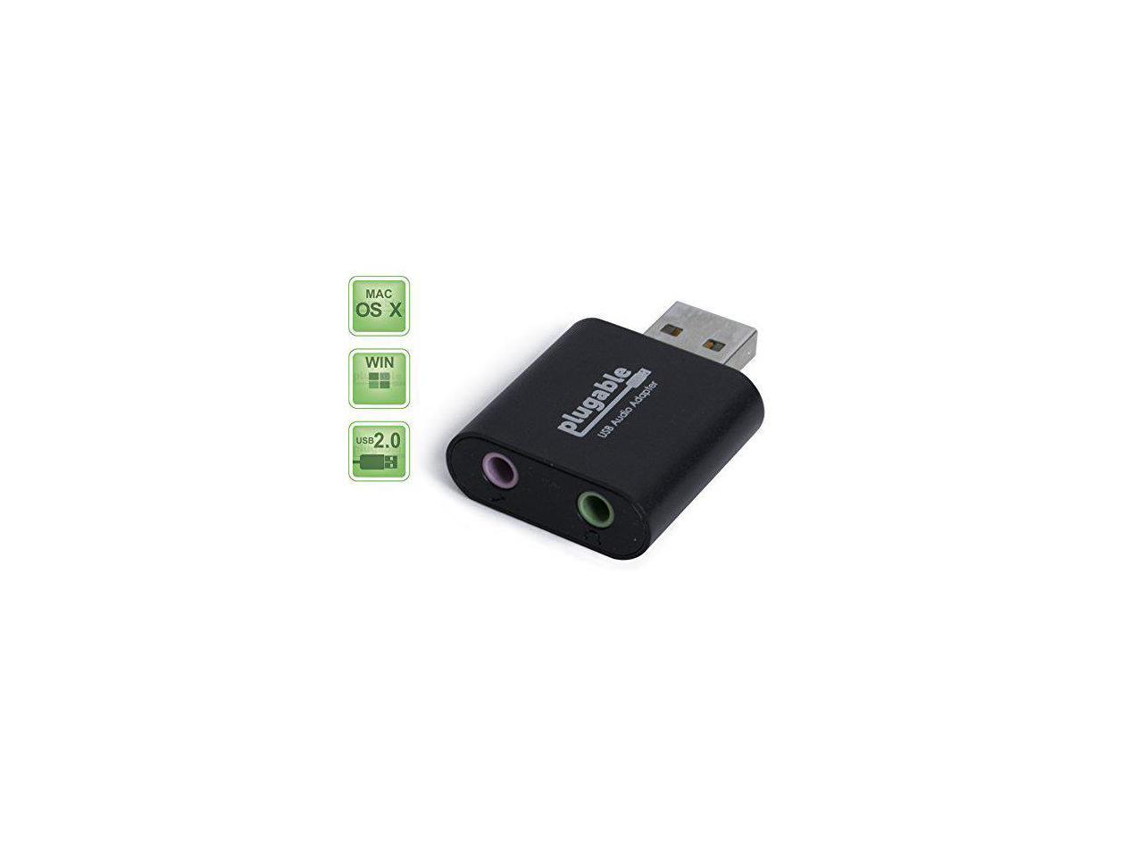 Plugable USB Audio Adapter with 3.5mm Speaker-Headphone and Microphone ...