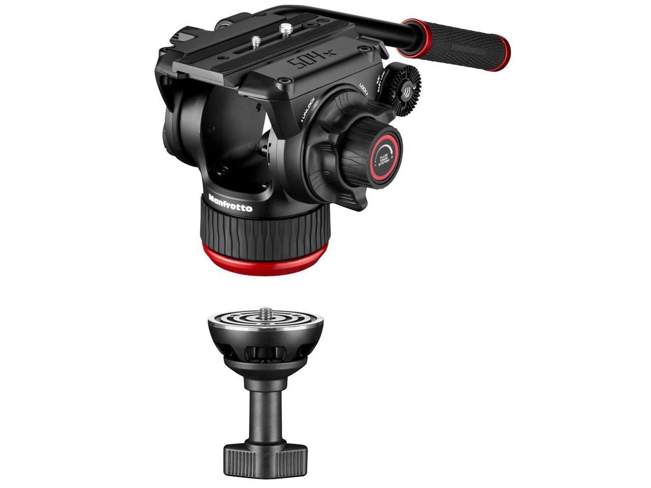 Manfrotto 504X Fluid Video Head with AL Twin Leg Tripod, Ground ...