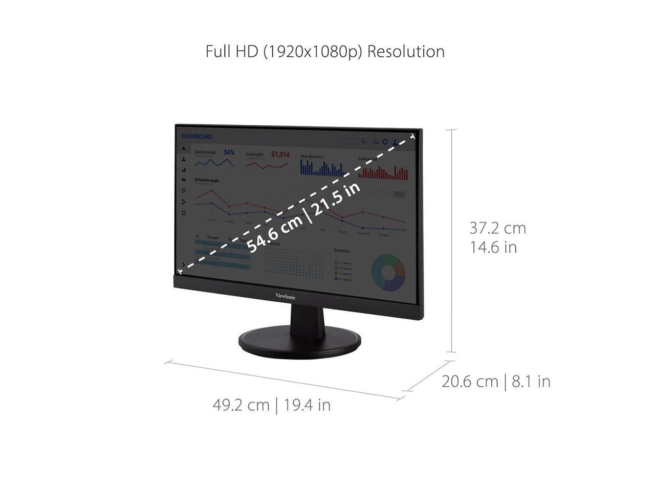 ViewSonic VA2247-MH 22 Inch Full HD 1080p Monitor with Ultra-Thin Bezel ...