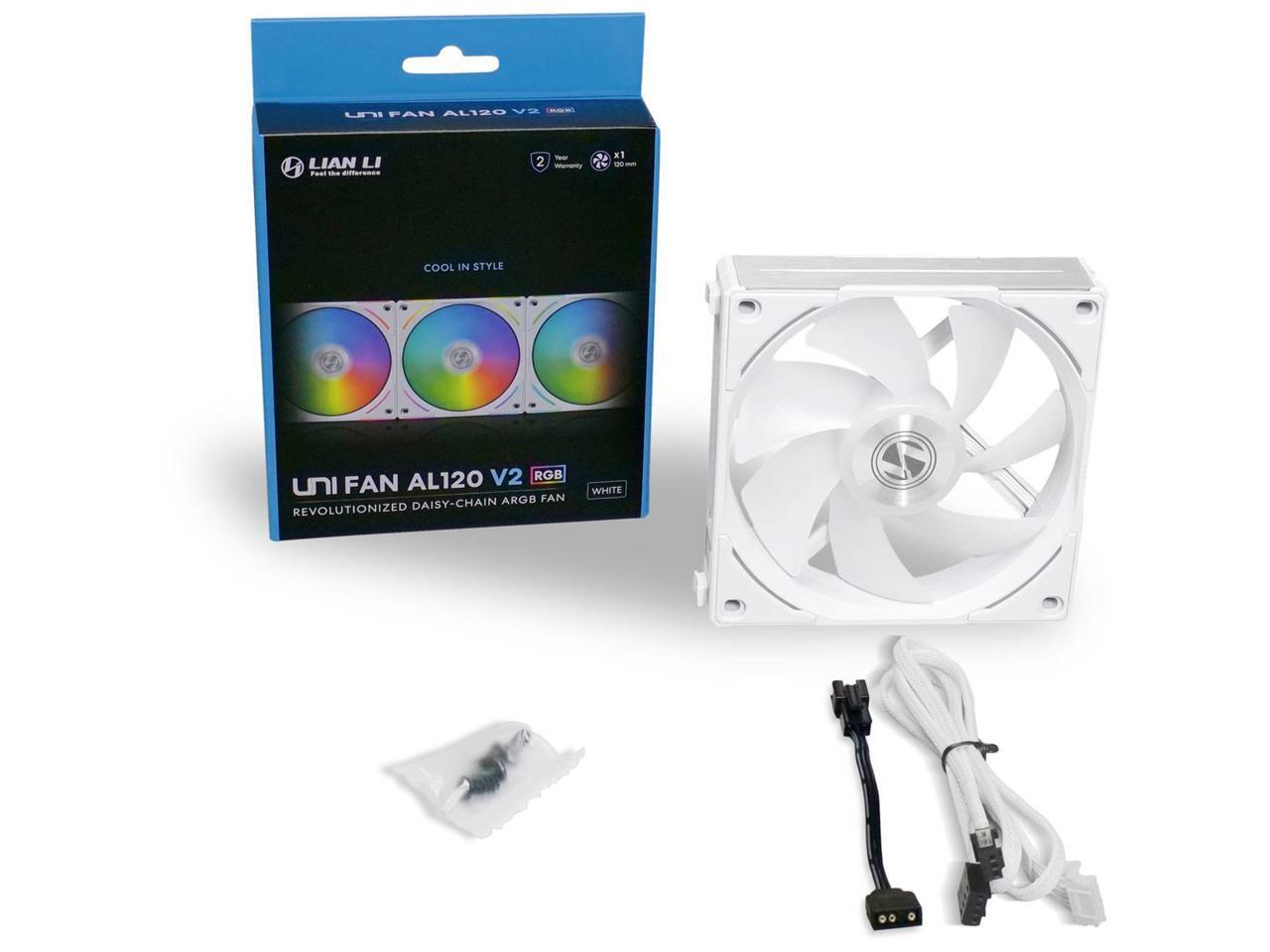 LIAN LI UNI Fan AL120 V2 RGB White Single Fan Pack without controller ...