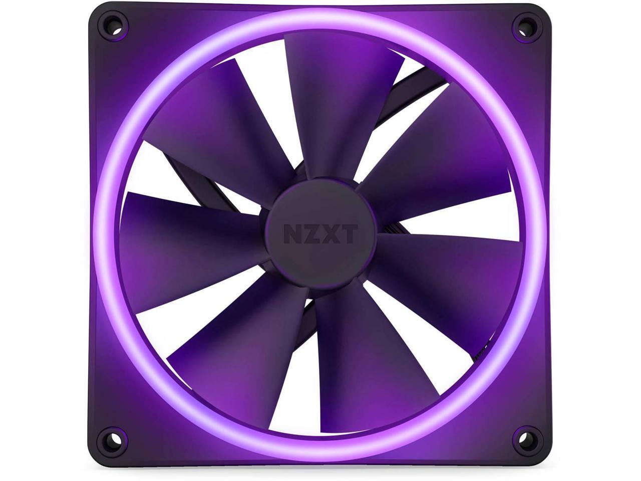 NZXT F140RGB Duo - 140mm Dual-sided RGB Fan - Twin Pack (Black) w/RGB ...