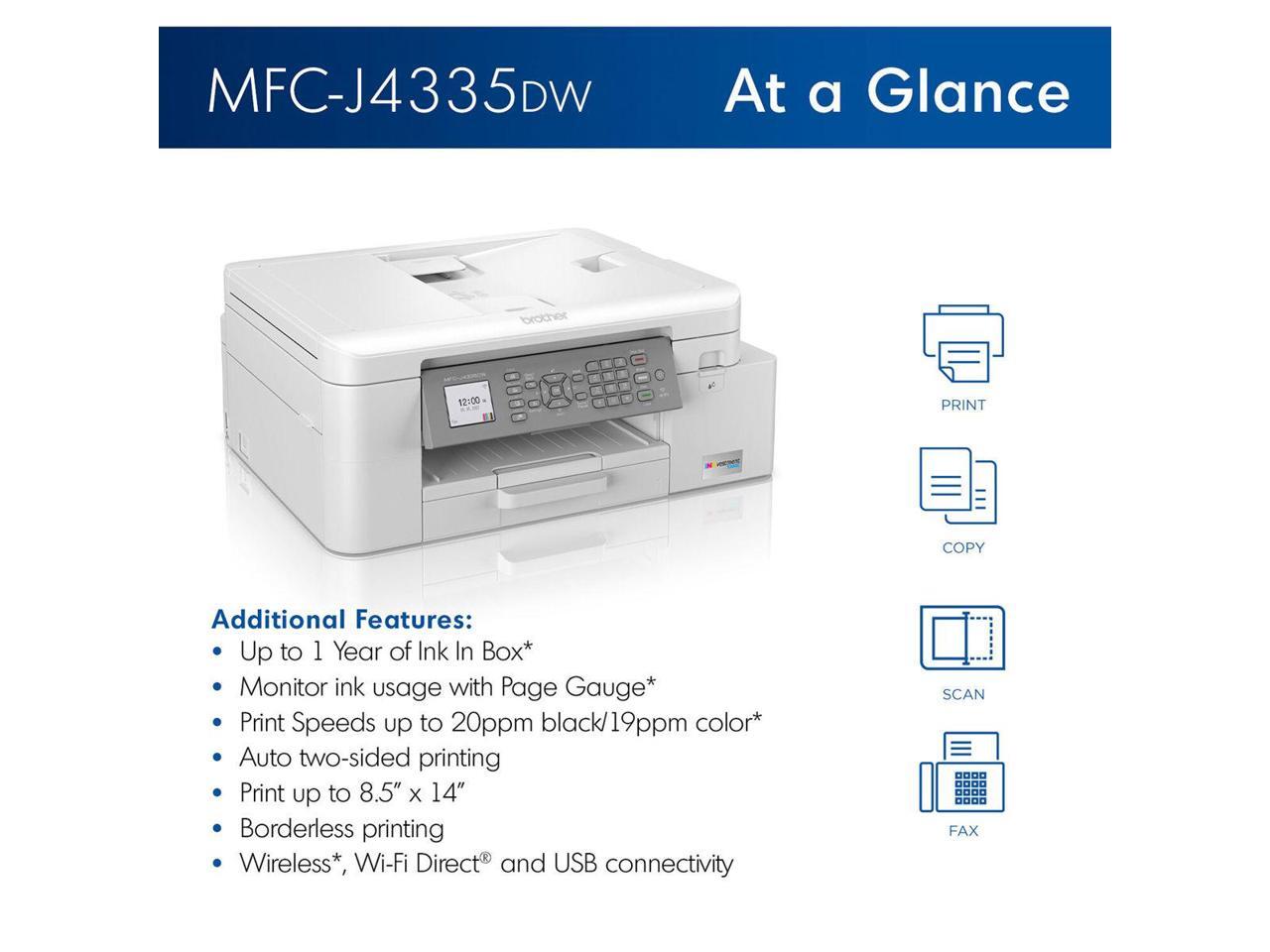 Brother MFCJ4335DW Wireless 802.11 b/g/n InkJet MFC / All-In-One Color ...