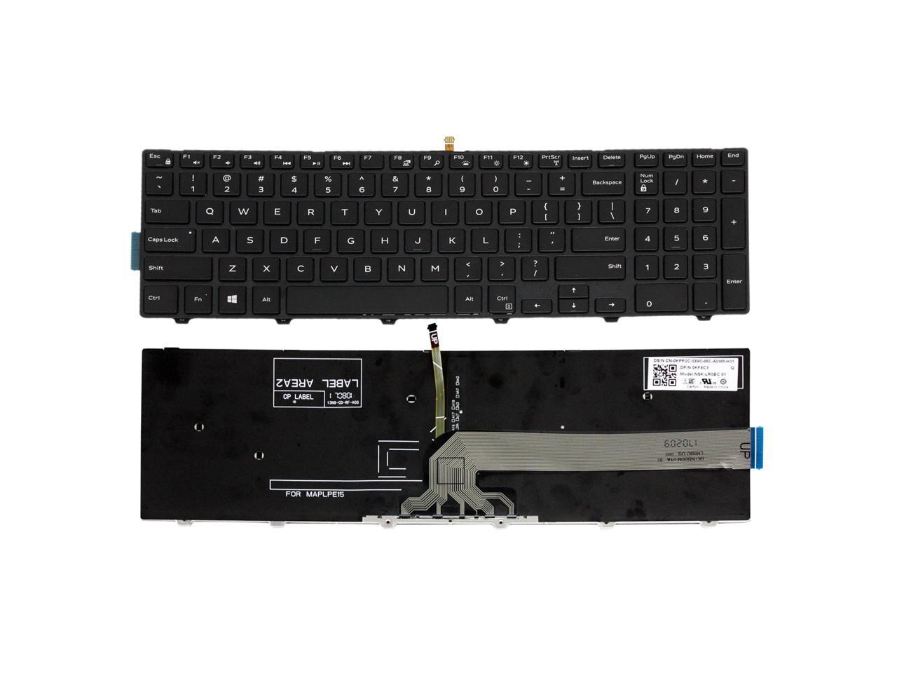 New US English Black Backlit English Laptop Keyboard for Dell Inspiron ...