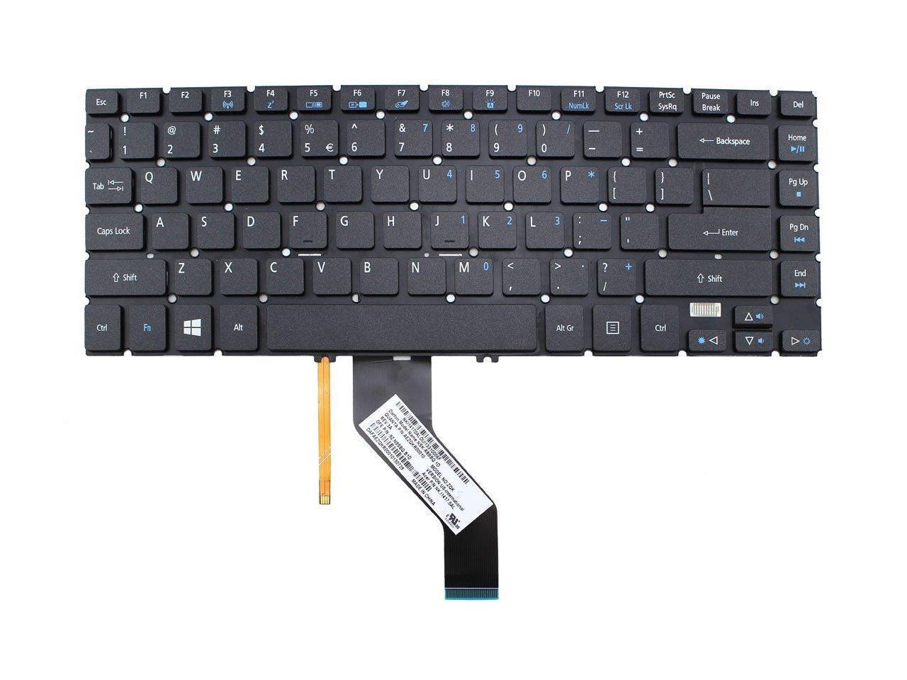 New US English Black Backlit Keyboard (without frame) For Acer ...