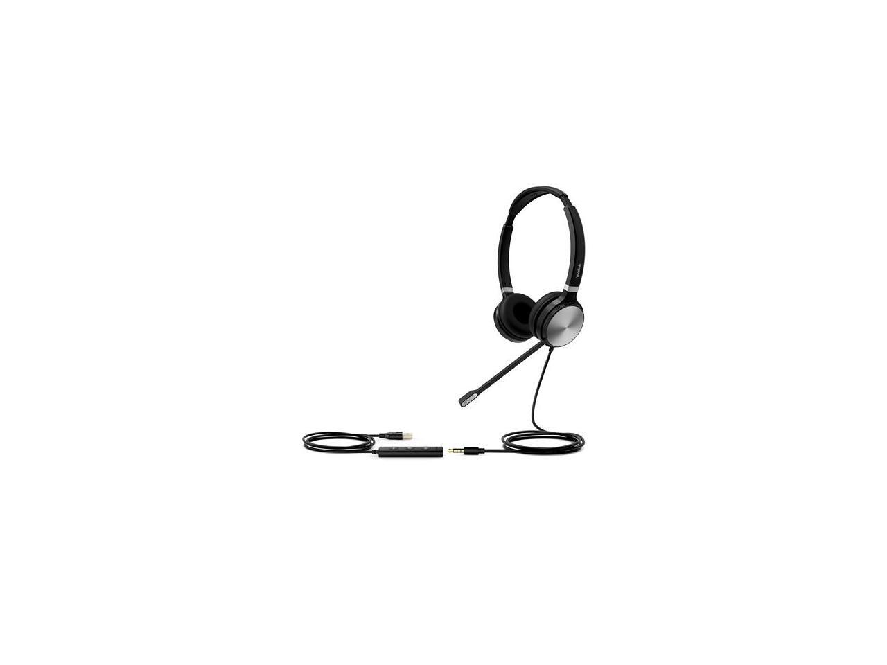 Yealink UH36-DUAL UH36 Dual Wired USB Headset - USB 2.0, 3.5mm Jack ...