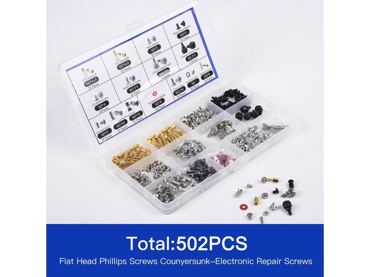 502PC Computer Motherboard Screws Kit, Motherboard Standoffs Screws for ...