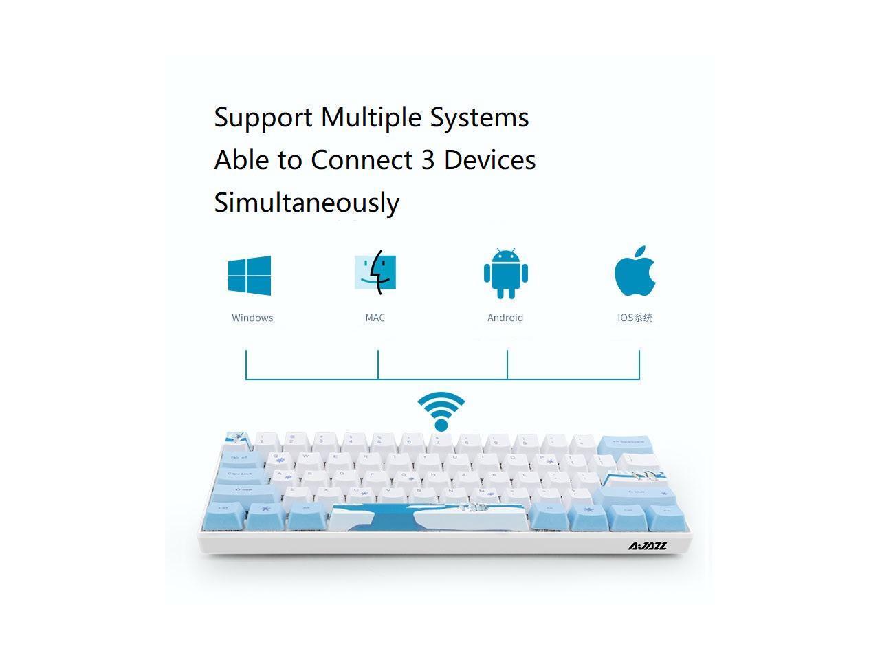 A-jazz AK61 Bluetooth Wireless and USB Wired Dual Connectivity ...