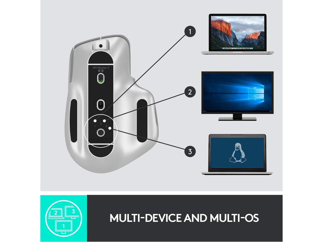 Logitech MX Master 3 Advanced Wireless Mouse-Mid Grey - Newegg.com