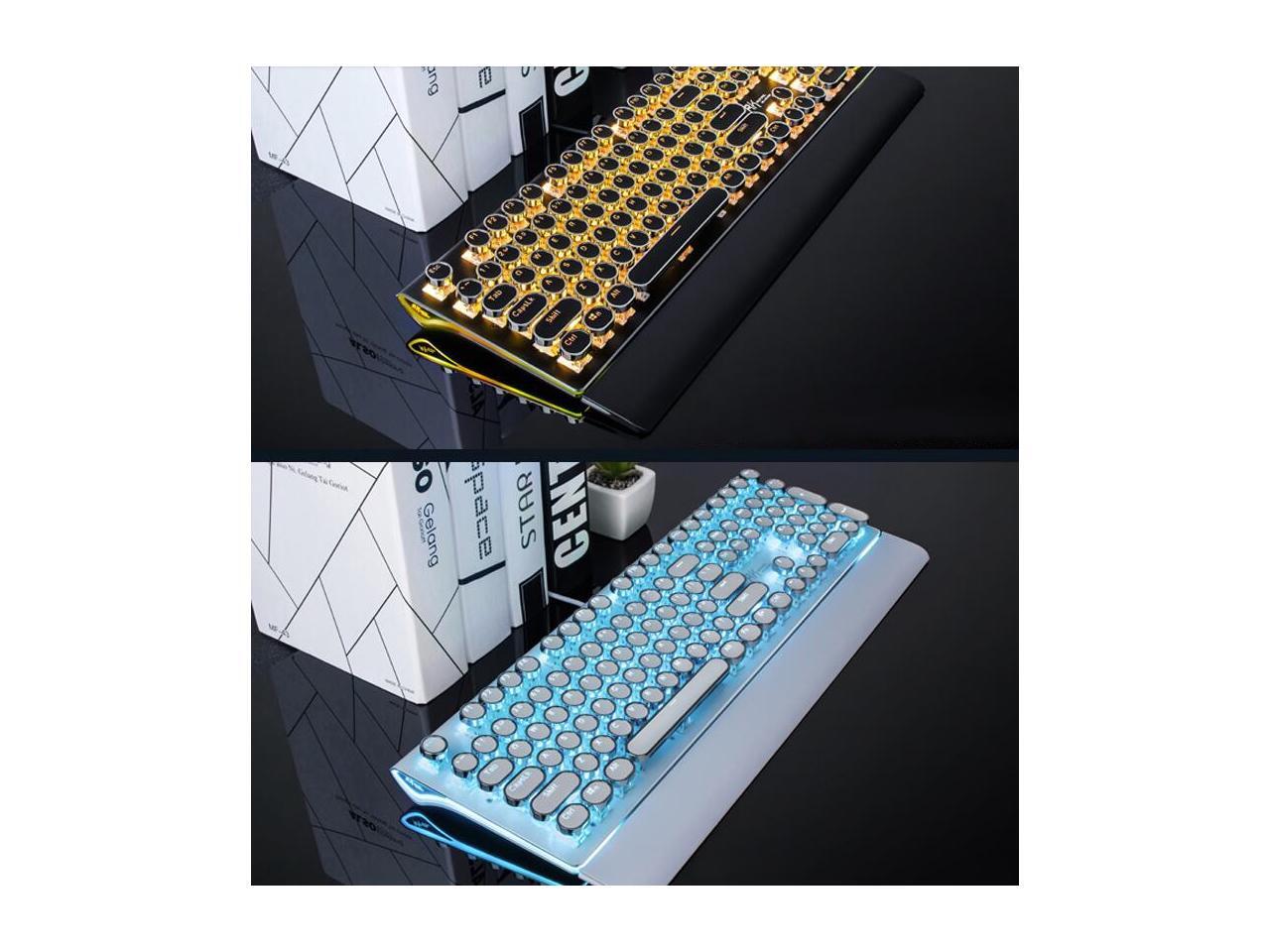 CORN 108 Retro Punk Version Yellow Backlit USB Wired Mechanical Gaming ...