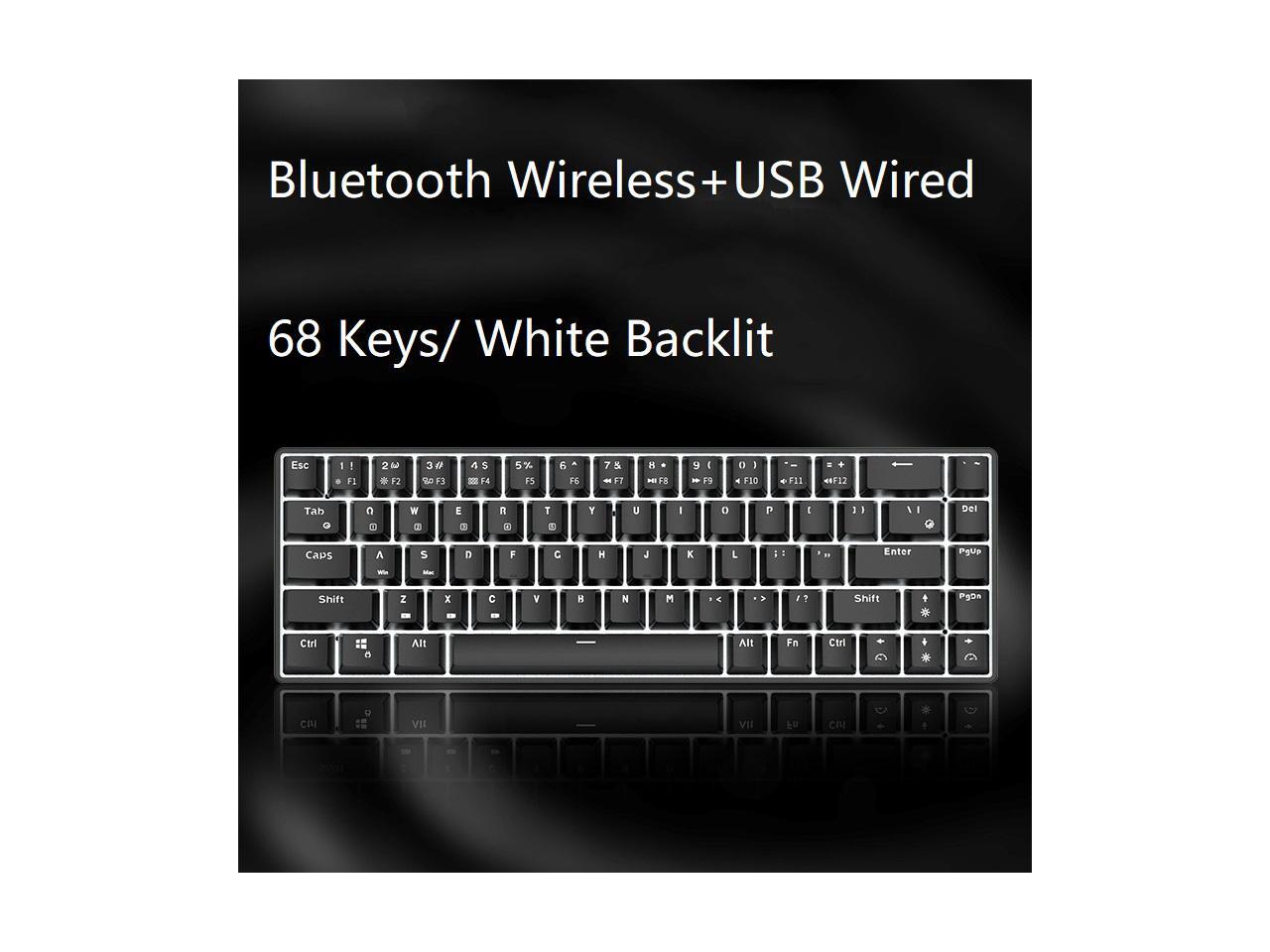 RK RK855 Bluetooth Wireless and USB Wired Dual-mode 68 Keys Mechanical ...