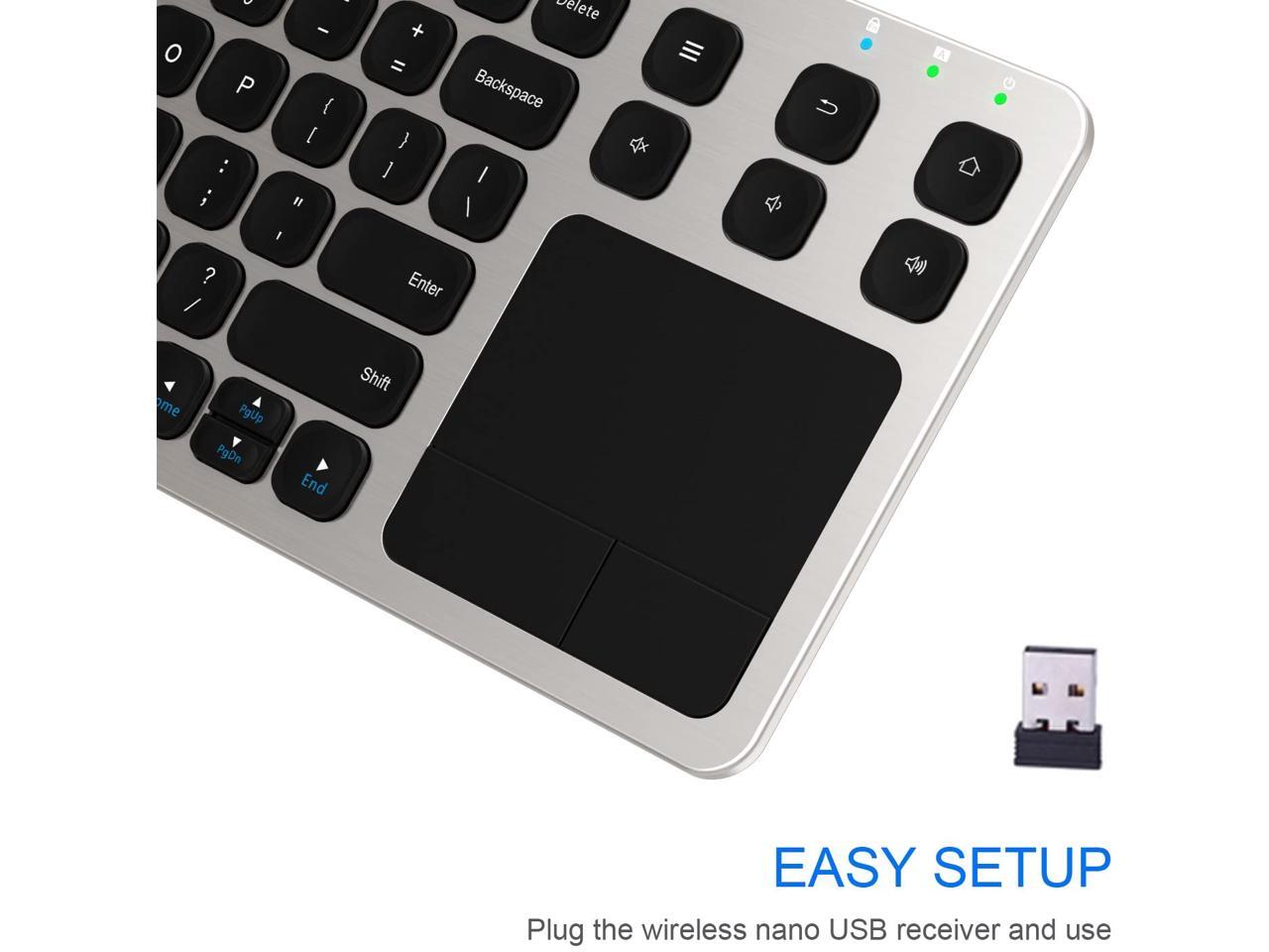 Wireless Keyboard, Arteck 2.4G Wireless Touch TV Keyboard with Easy ...