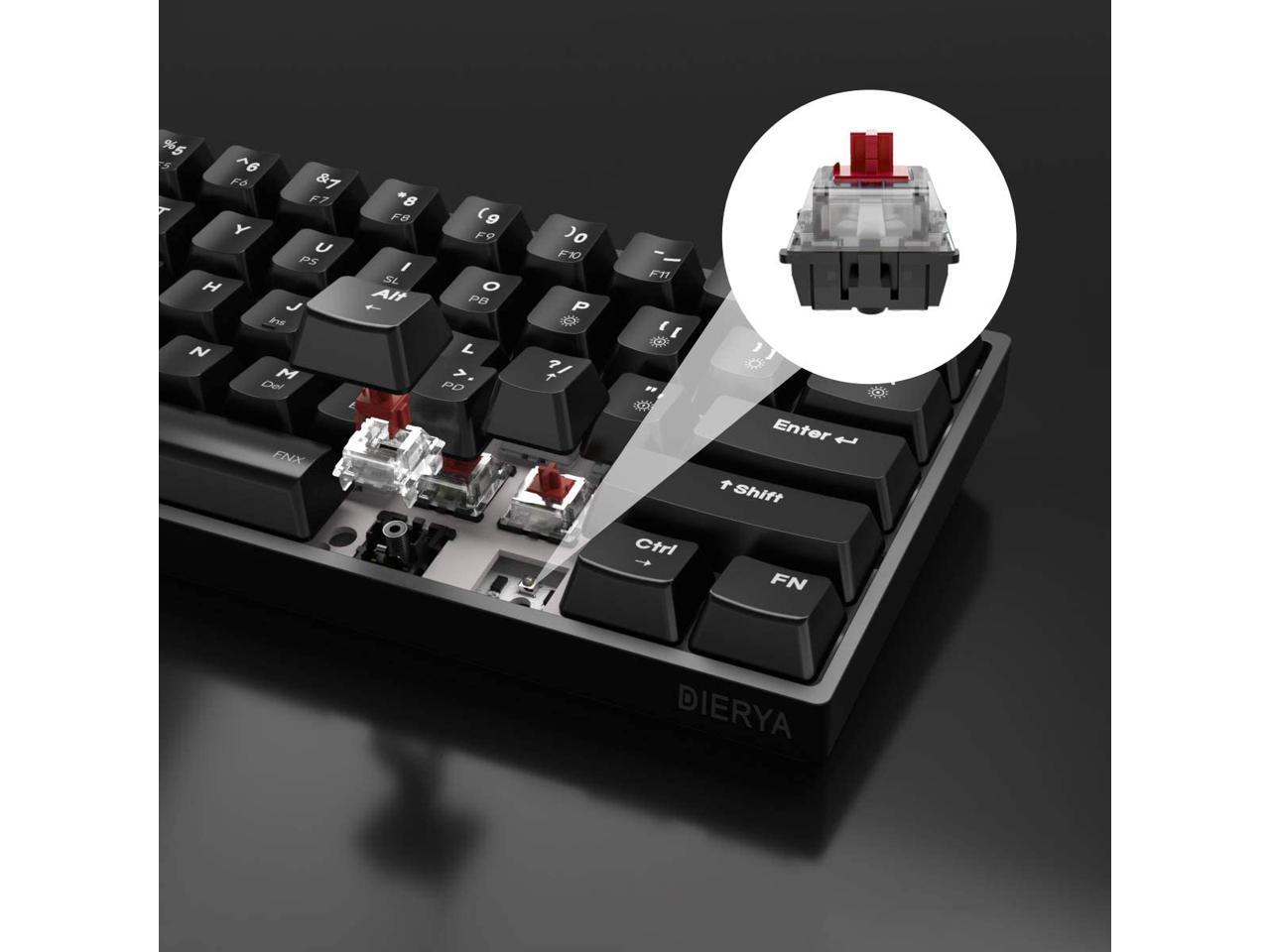 DIERYA DK61E 60% Mechanical Gaming Keyboard, RGB Backlit Wired PBT ...
