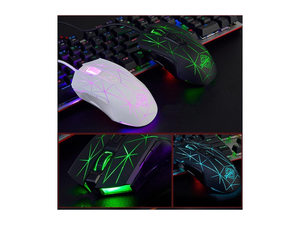 Ajazz AJ52 Watcher RGB Backlit Ergonomic Gaming Mouse, 2500 DPI A5050 7 ...