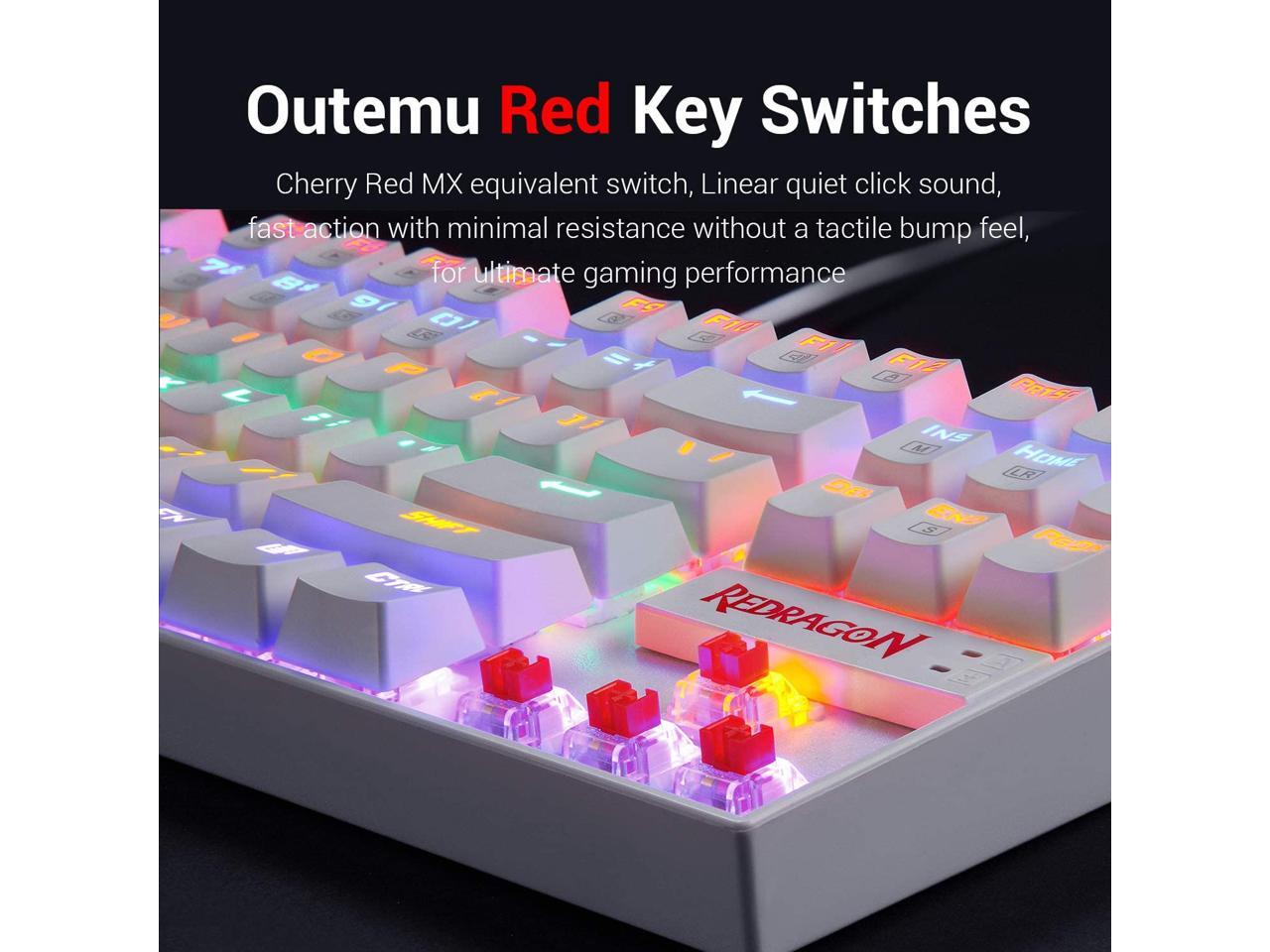 Redragon K552 Mechanical Gaming Keyboard RGB LED Rainbow Backlit Wired ...