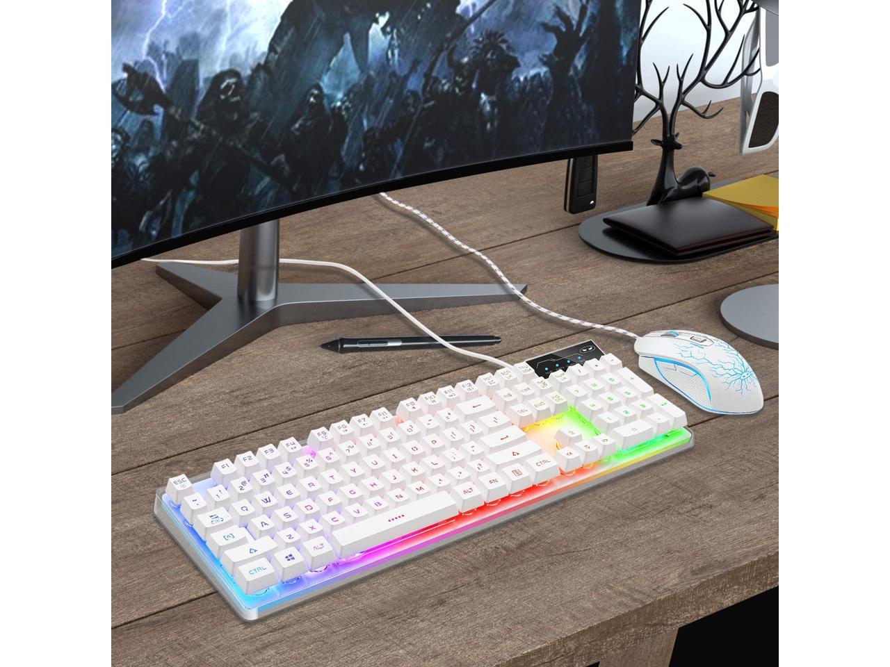 MageGee K1 Gaming Keyboard and Mouse Combo, LED Rainbow Backlit ...
