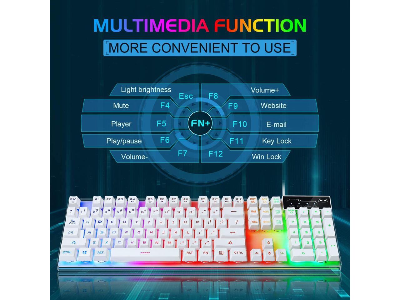 MageGee K1 Gaming Keyboard and Mouse Combo, LED Rainbow Backlit ...