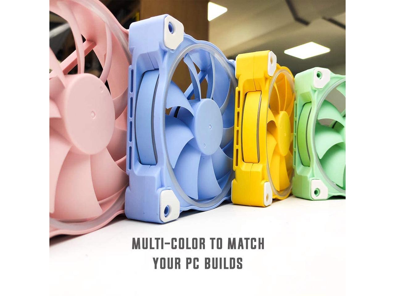 Pastel 120mm Case Fan White LED PWM Fan for PC Case/CPU Cooler (Mint ...