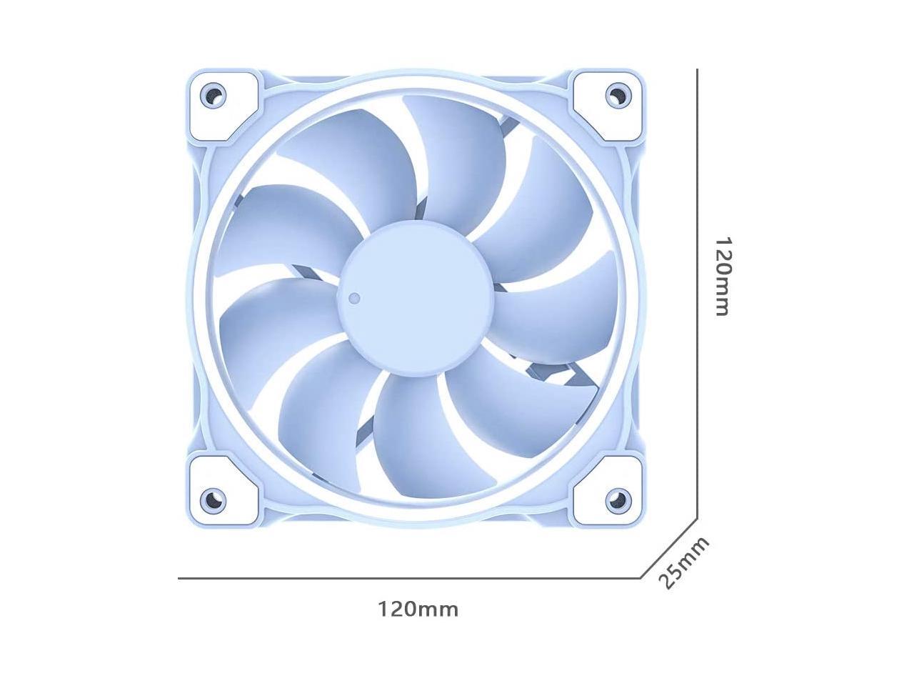 Pastel 120mm Case Fan White LED PWM Fan for PC Case/CPU Cooler (Baby ...