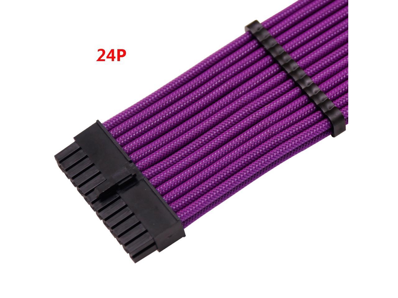 CORN Sleeved Cables PSU Extension Cable Kit, 1x24-PIN 2x8-PIN 1x(4+4 ...