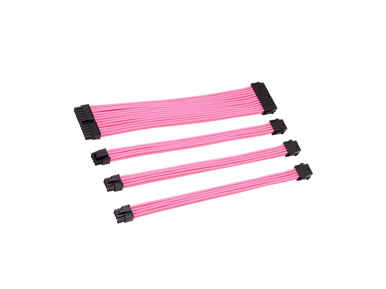 CORN Sleeved Cables PSU Extension Cable Kit, 1x24-PIN 2x8-PIN 1x(4+4 ...