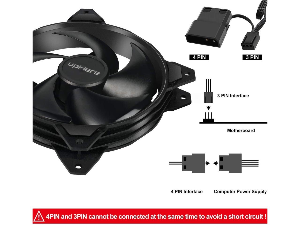 uphere Long Life Computer Case Fan 120mm Cooling Case Fan for Computer ...