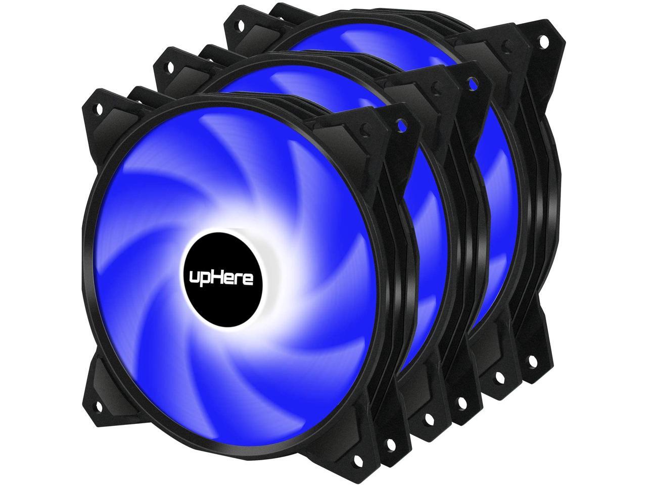 upHere Long Life 120mm 3-Pin High Airflow Quiet Edition Blue LED Case ...