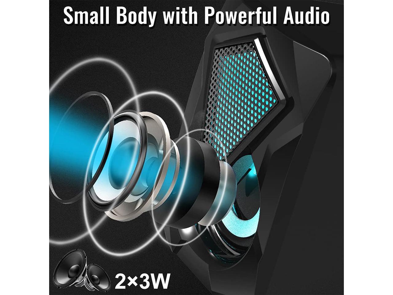 Computer Speakers X2 Wired PC Speaker 2.0 USB Gaming Powered Stereo ...