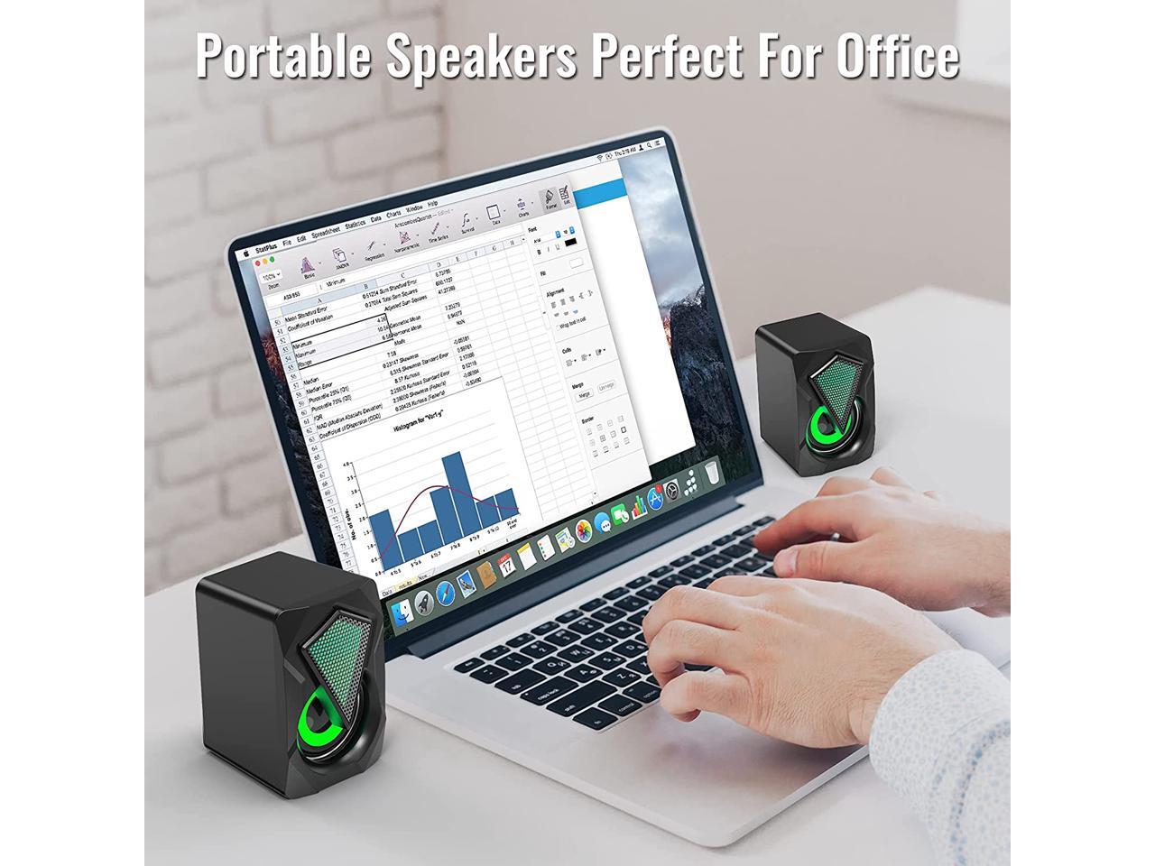 Computer Speakers X2 Wired PC Speaker 2.0 USB Gaming Powered Stereo ...