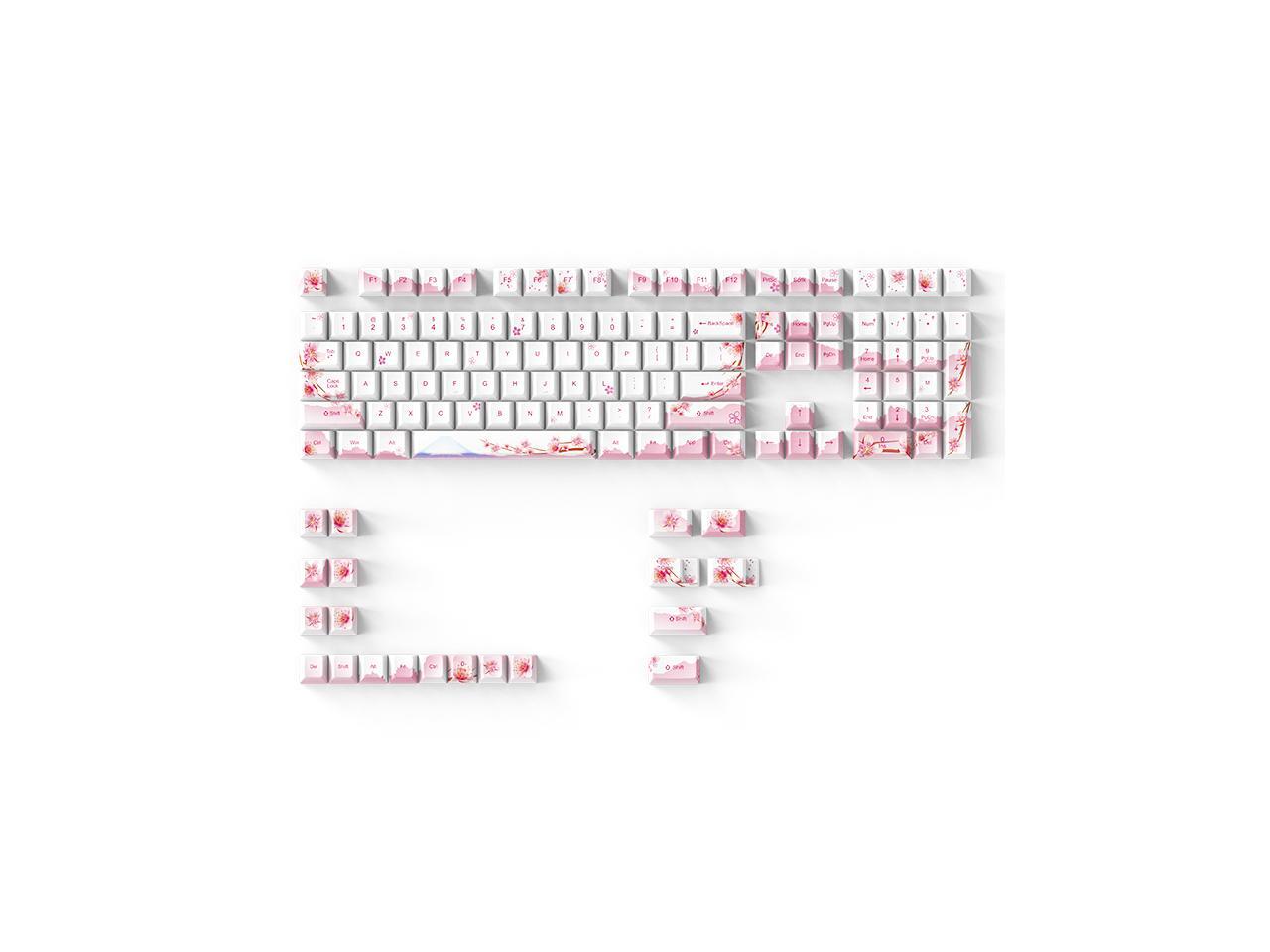 Corn Fuji Sakura PBT Keycaps Set for MX Switches Mechanical Keyboard ...