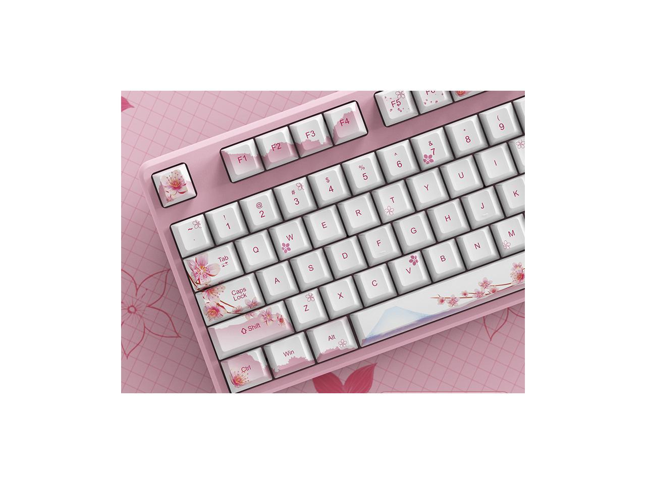Corn Fuji Sakura PBT Keycaps Set for MX Switches Mechanical Keyboard ...