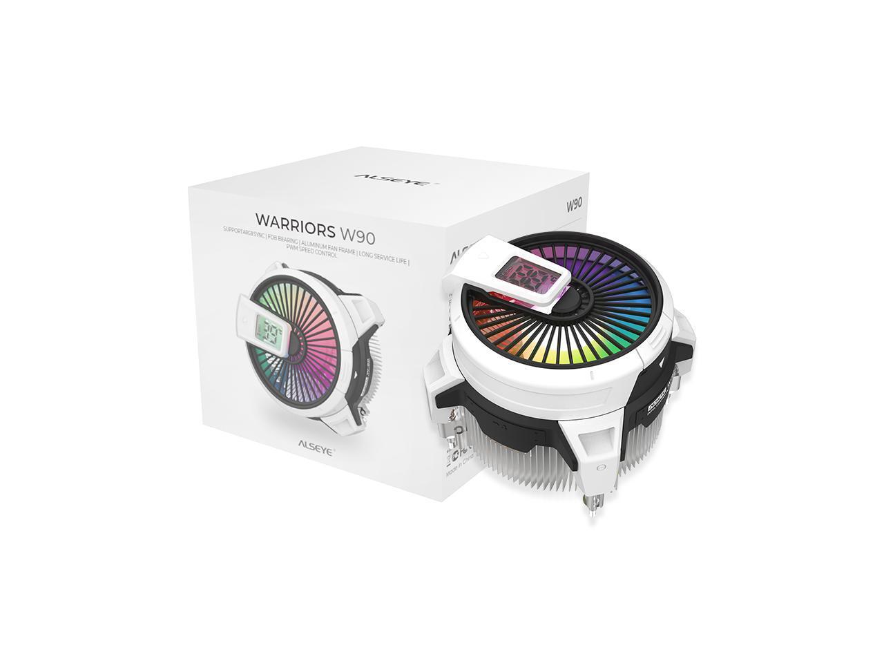 ALSEYE W90 CPU Cooler, Temperature Displayed CPU Cooler for Small Size PC Case with Powerful ...