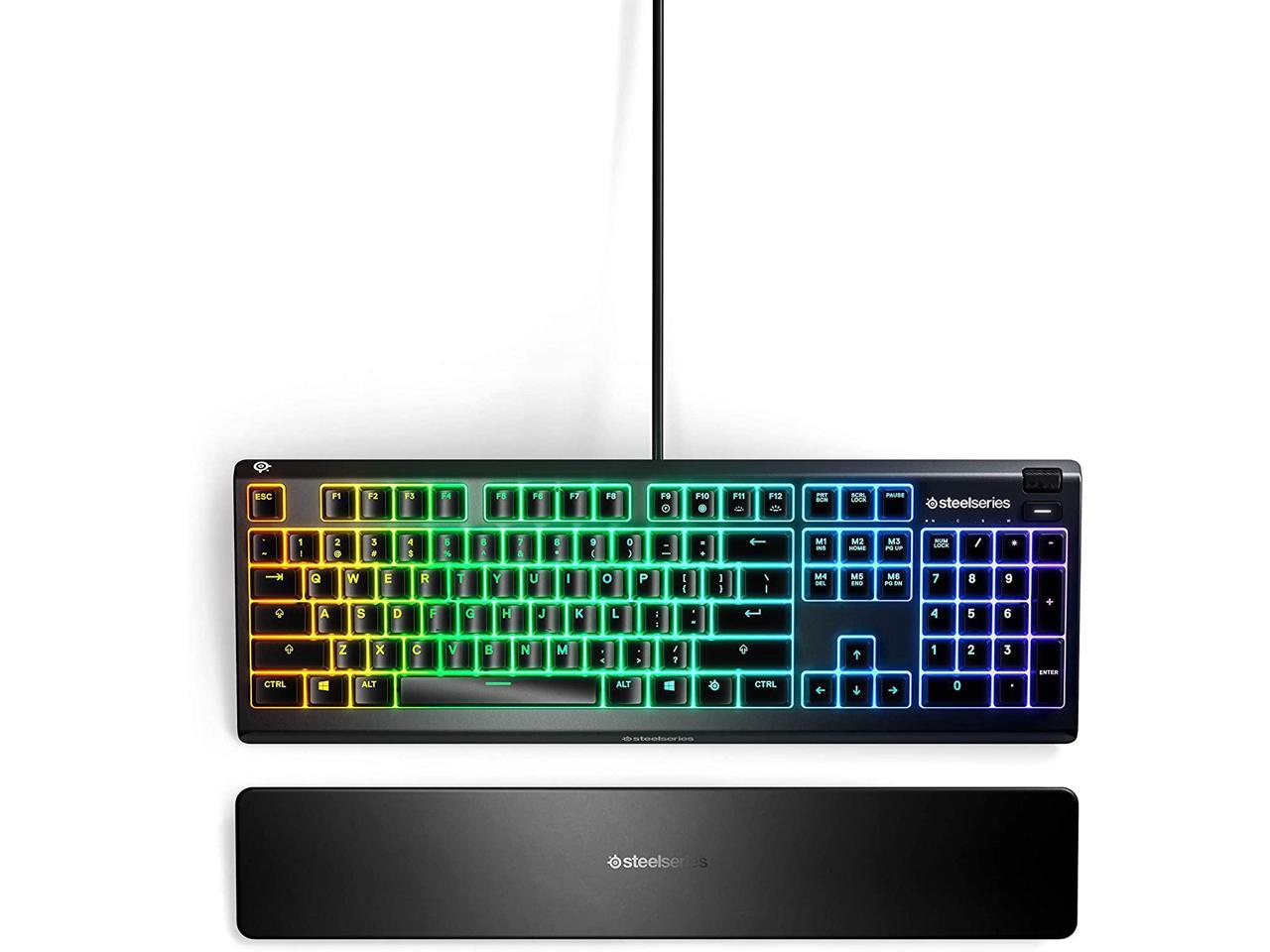 SteelSeries Apex 3 RGB Gaming Keyboard 10-Zone RGB Illumination IP32 ...