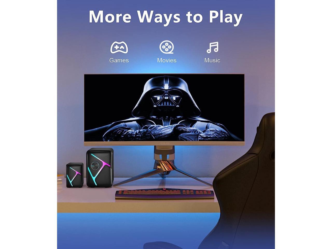 CORN 2.1 Computer Speakers for Desktop with Subwoofer, Dynamic RGB PC ...