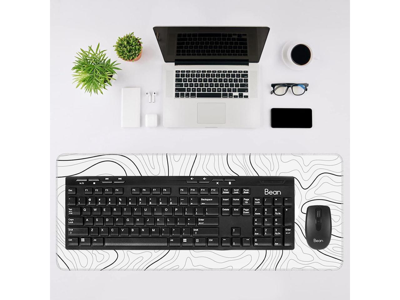 Large Gaming Mouse Pad Desk Pad 31.5 x 11.8in Black and White Mouse Pad ...