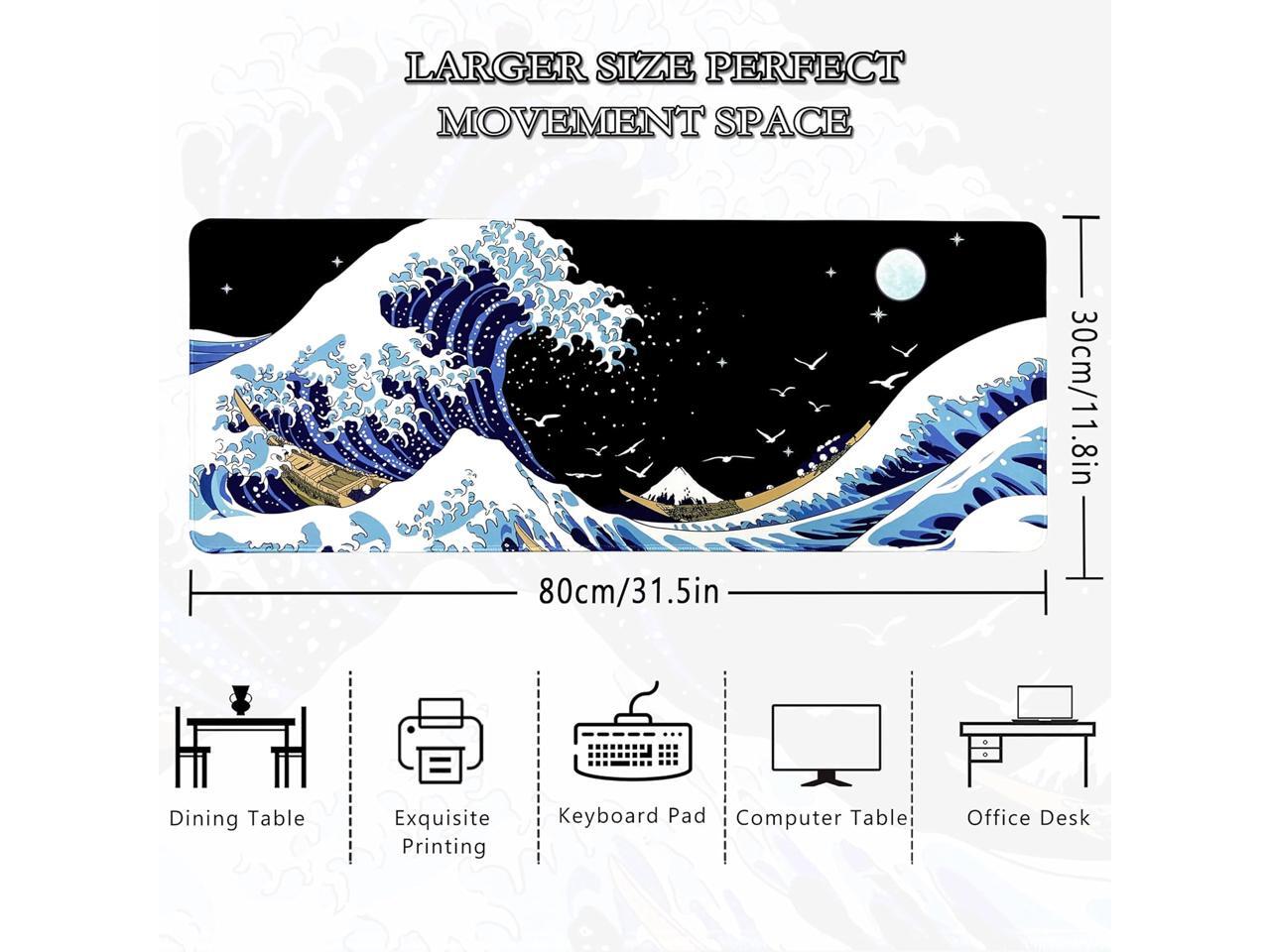 Gaming Laptop Mouse Pad,Sea Wave Big Mice Pads PC Keyboard and Non-Slip ...