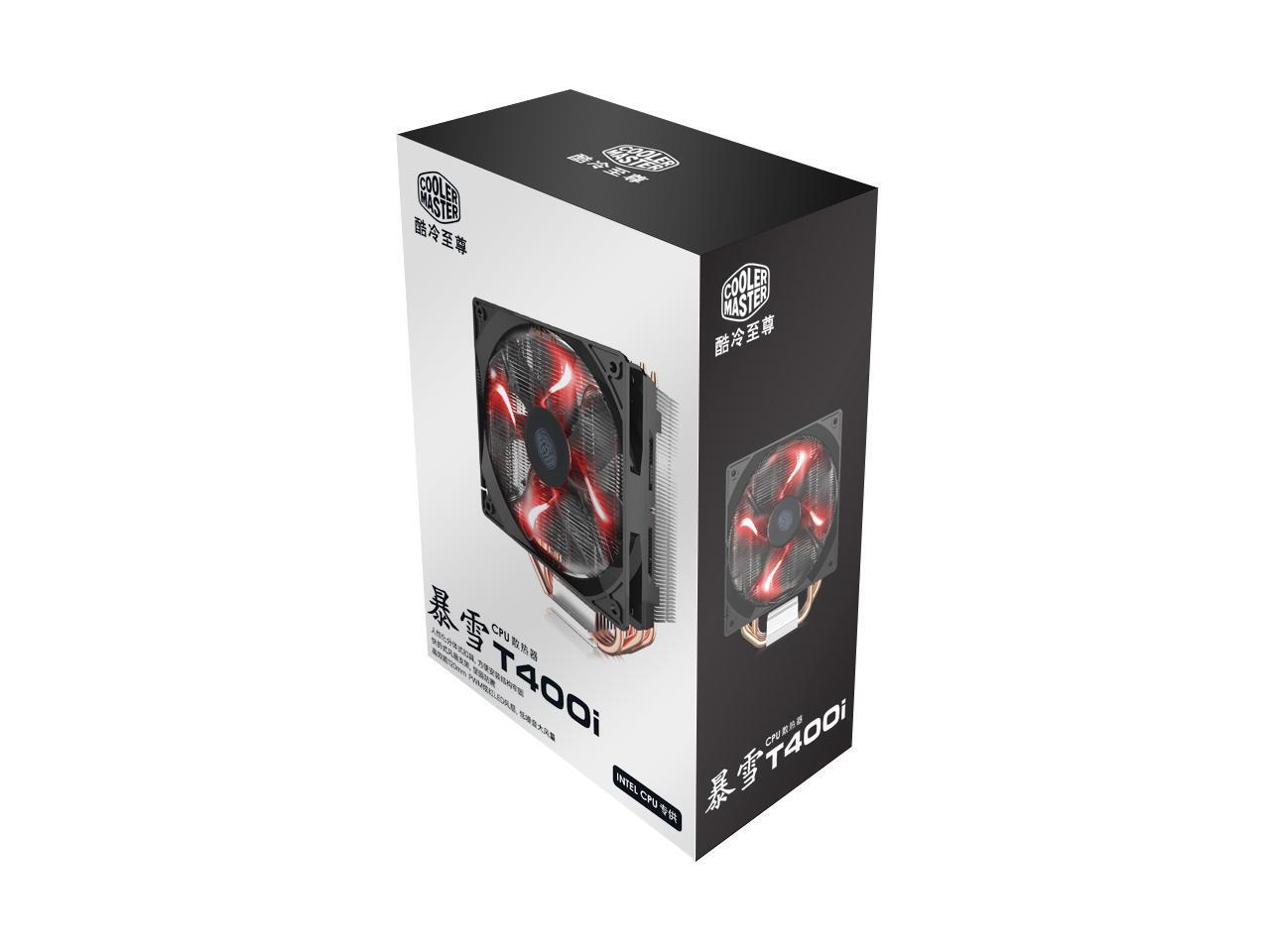 Cooler Master Blizzard T400i - CPU Cooler with XtraFlo 120 "Fire Red ...