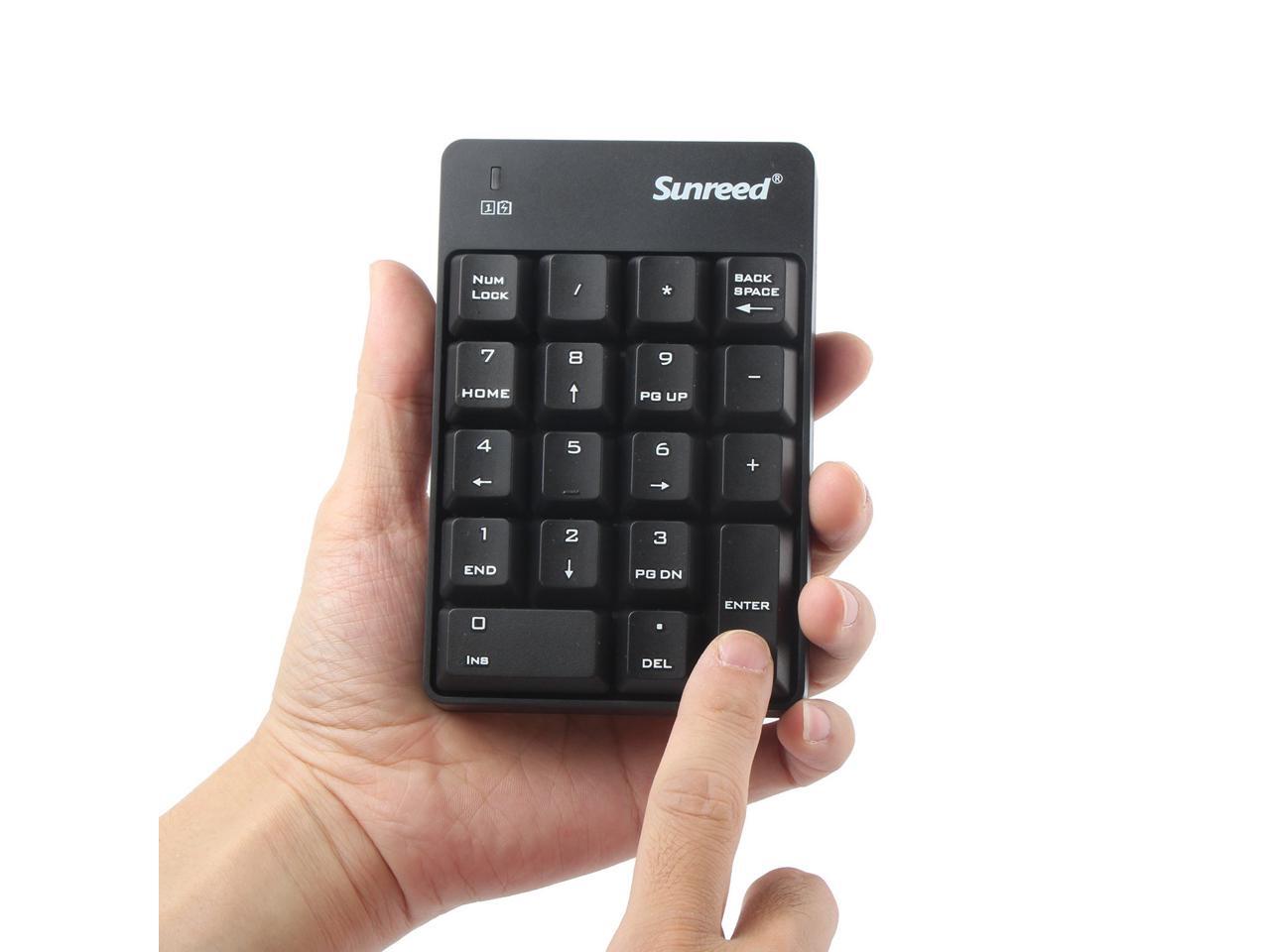 Numeric Keypad, Sunreed Full-size 18 Keys Wireless Mini USB Number Pad Keyboard with 2.4G ...