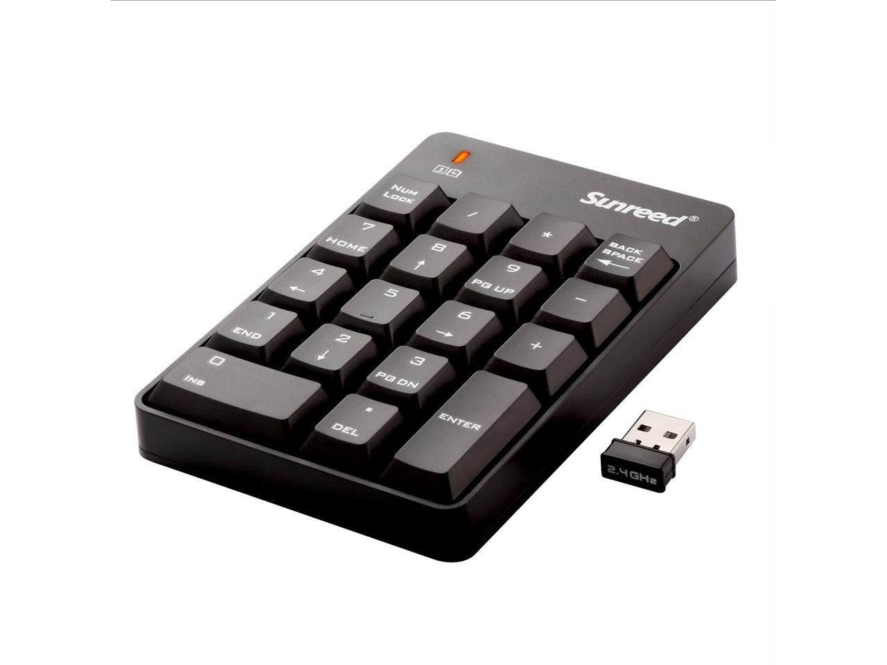 Numeric Keypad, Sunreed Full-size 18 Keys Wireless Mini USB Number Pad ...