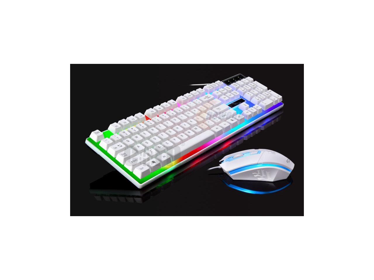 CORN New Mechanical Feeling Multicolor Backlit Wired Gaming Keyboard ...