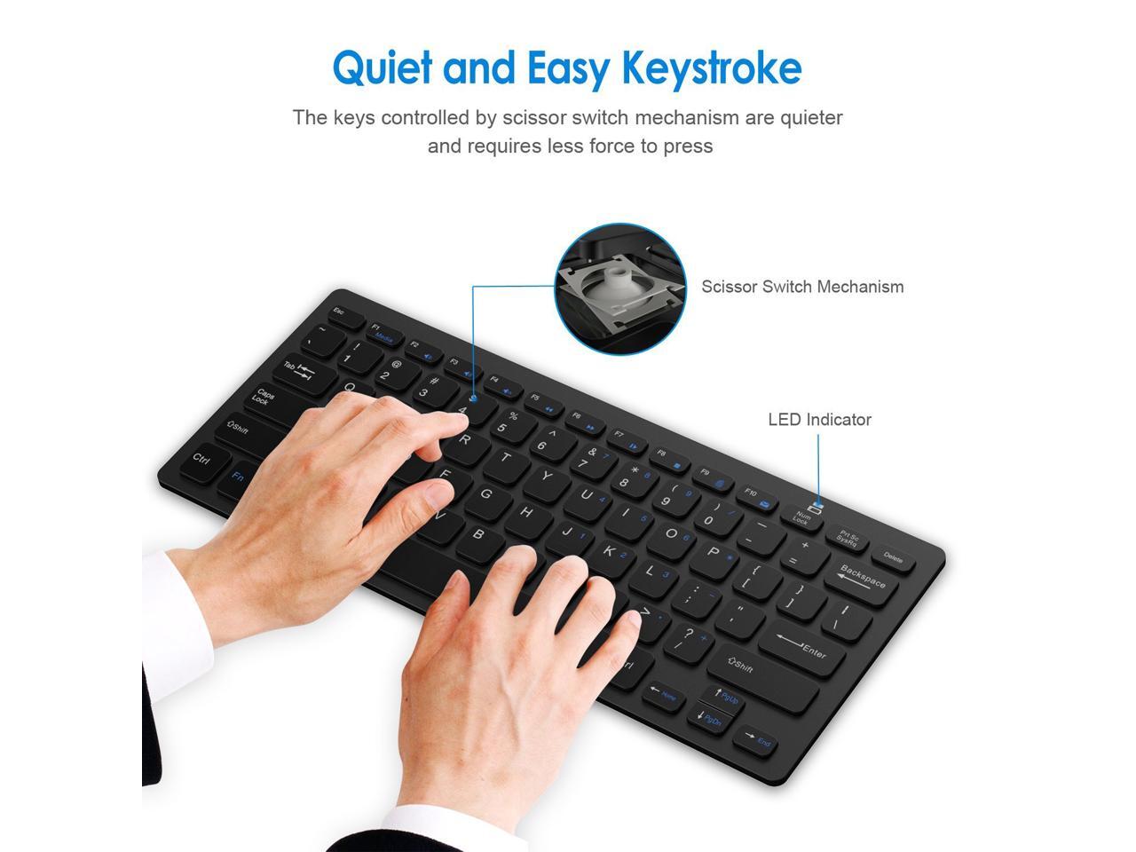 JETech Ultra-Slim 2.4G Wireless Keyboard (Black) - 2160 for Windows XP ...