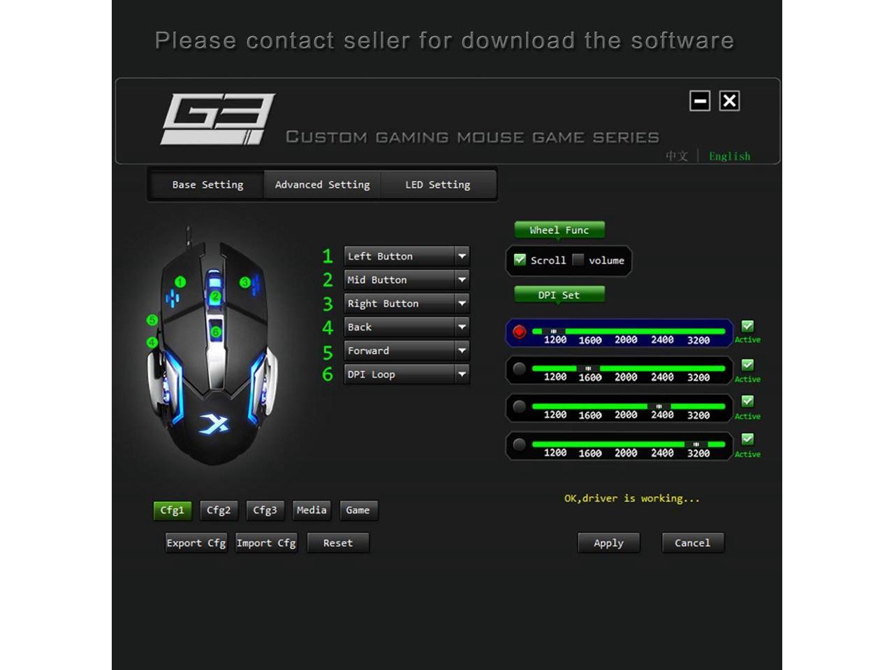 LENRUE Laser Gaming Mouse Wired with 6 Programmable Buttons 4 Color ...